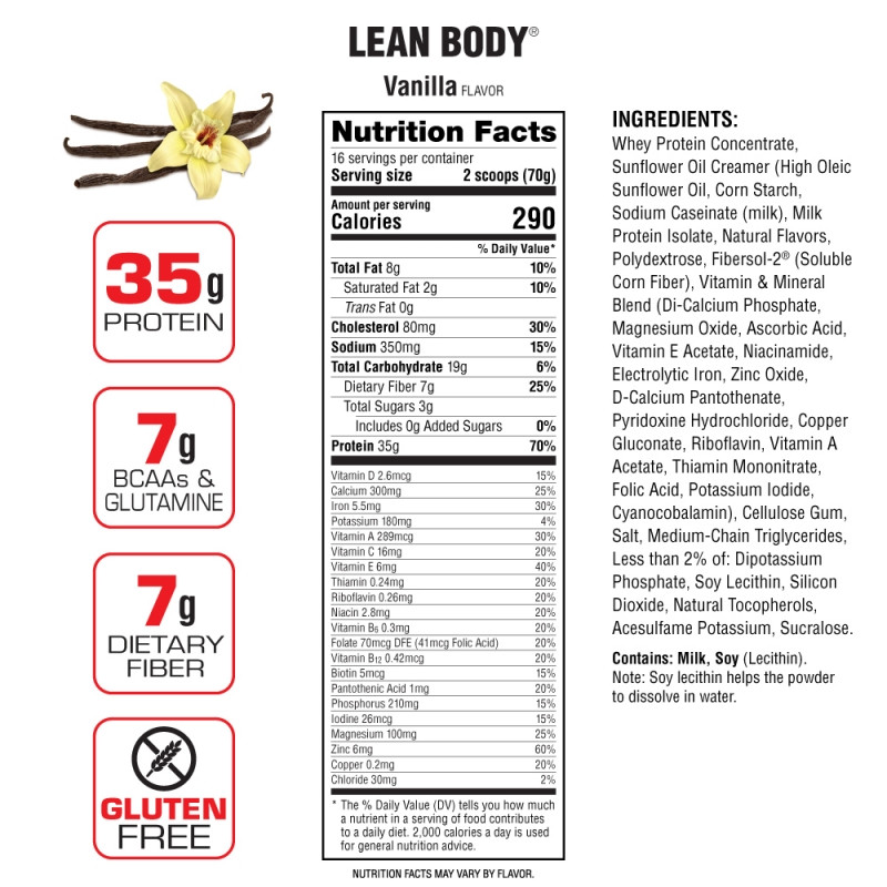 LABRADA LEAN BODY JUG VANILLA, 16 SERVINGS - HD Nutraceuticals