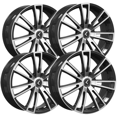 (Set of 4) Kraze KR183 Spectra 18x8 5x110/5x5" +40mm Black/Machined ...