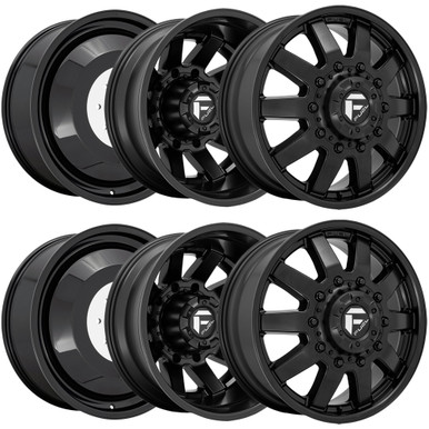 (Set of 6) 20" Inch Fuel D436 Maverick Dually 10x225 Satin Black Wheels ...