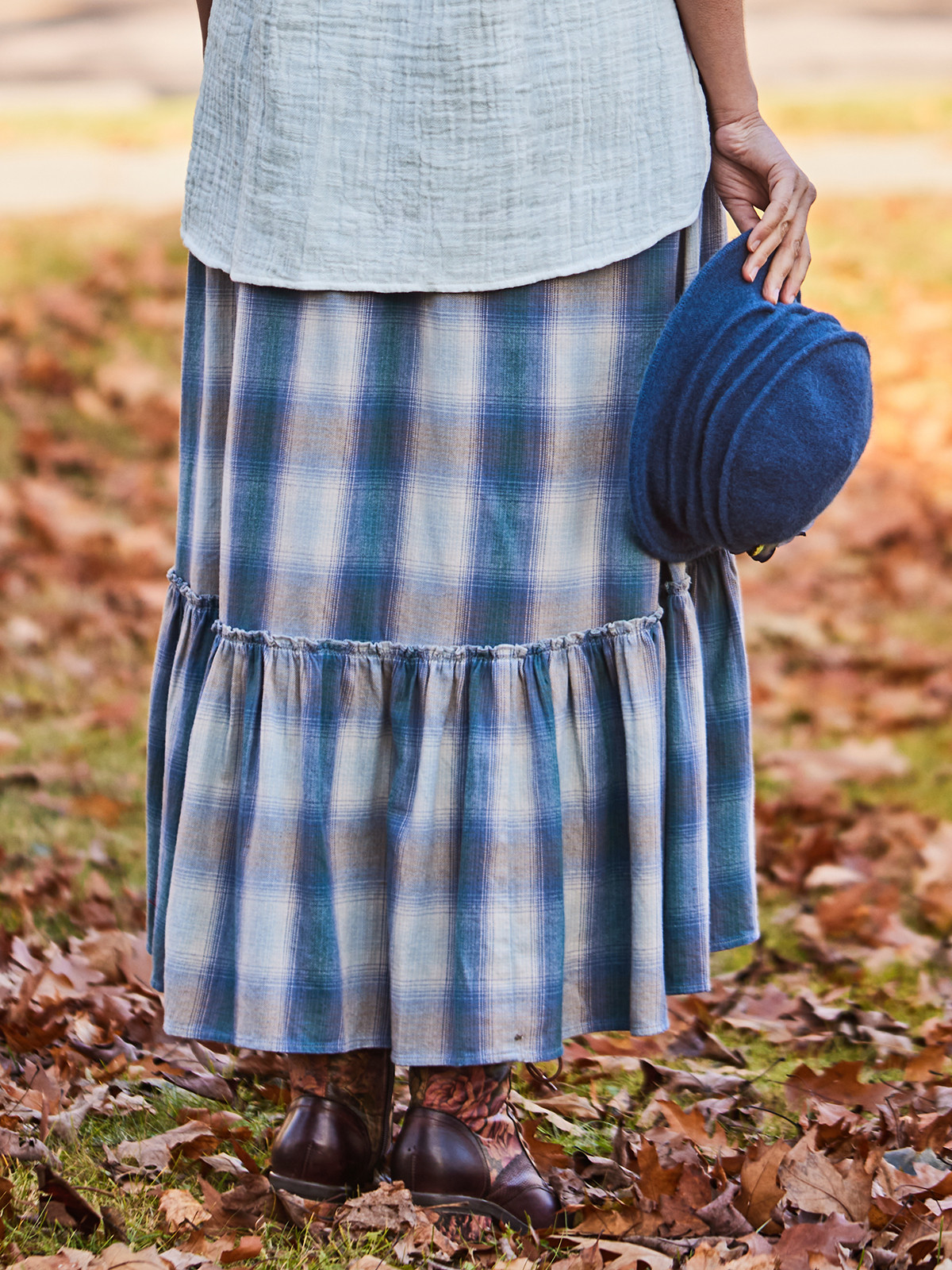 Smoky Day Plaid Skirt | Shop Beautiful Designs by April Cornell - Canada