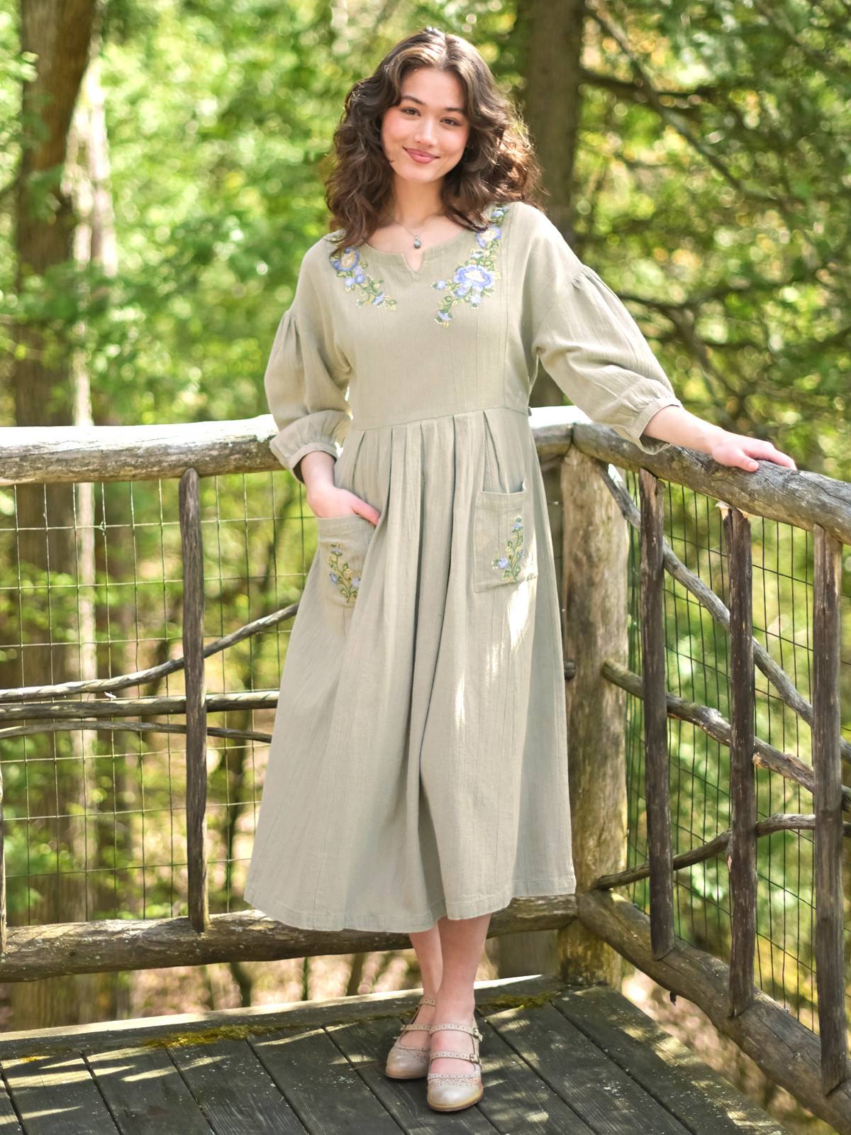 Winter Meadow Dress - Sage | Shop Beautiful Designs by April Cornell