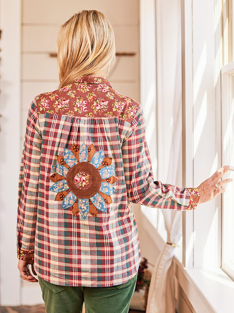 Sunflower Patchwork Blouse | Shop Beautiful Designs by April Cornell ...