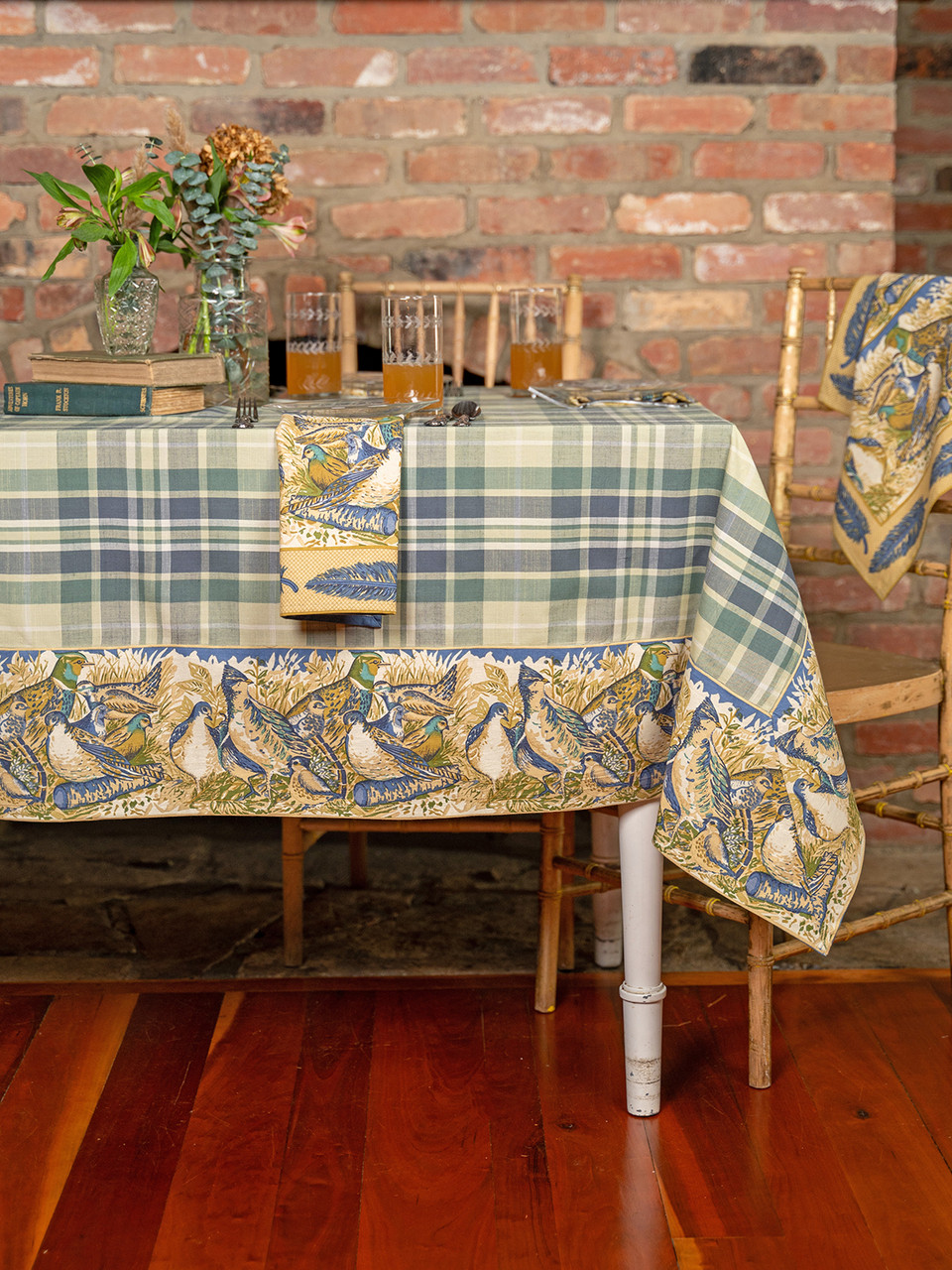 Pheasant Tablecloth - Dusk | Shop Beautiful Designs by April Cornell - Canada