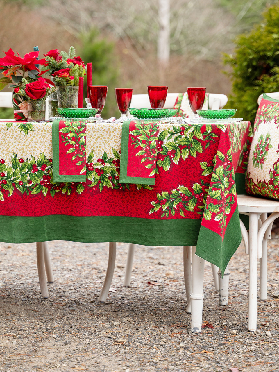 Red christmas tablecloth store