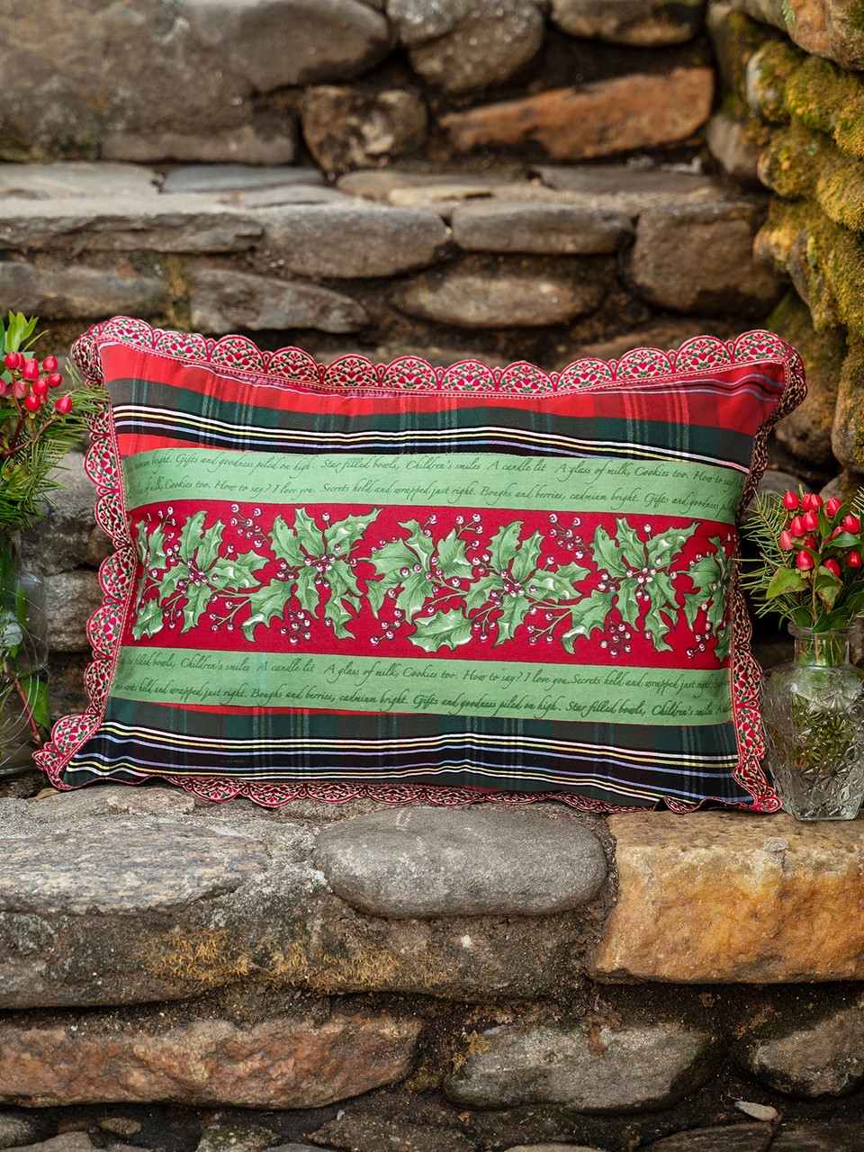 Holly Song Patchwork Cushion with Filler | Shop Beautiful Designs by ...