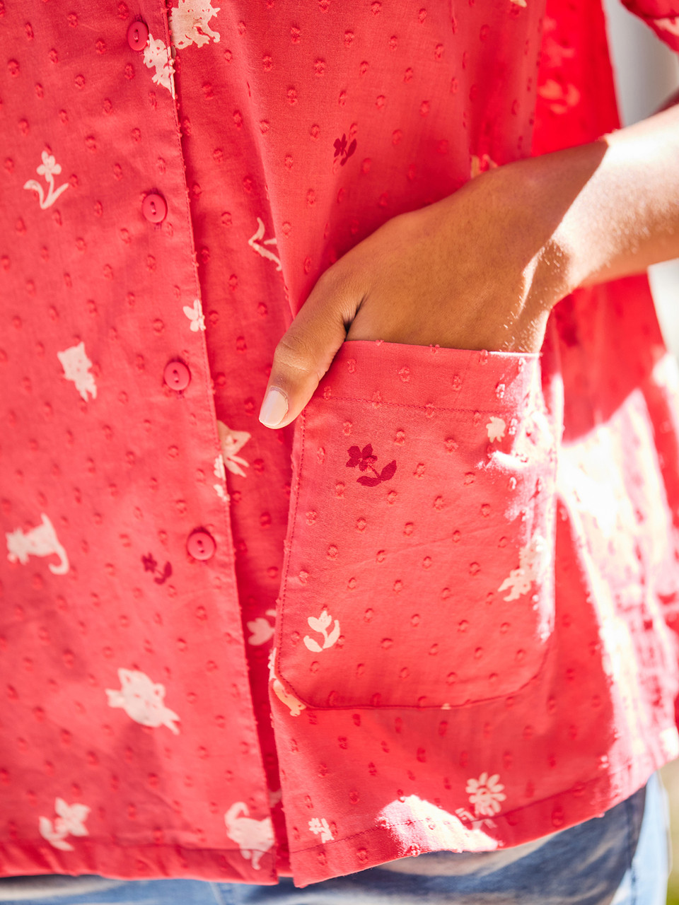 Meow Camp Blouse | Shop Beautiful Designs by April Cornell - Canada
