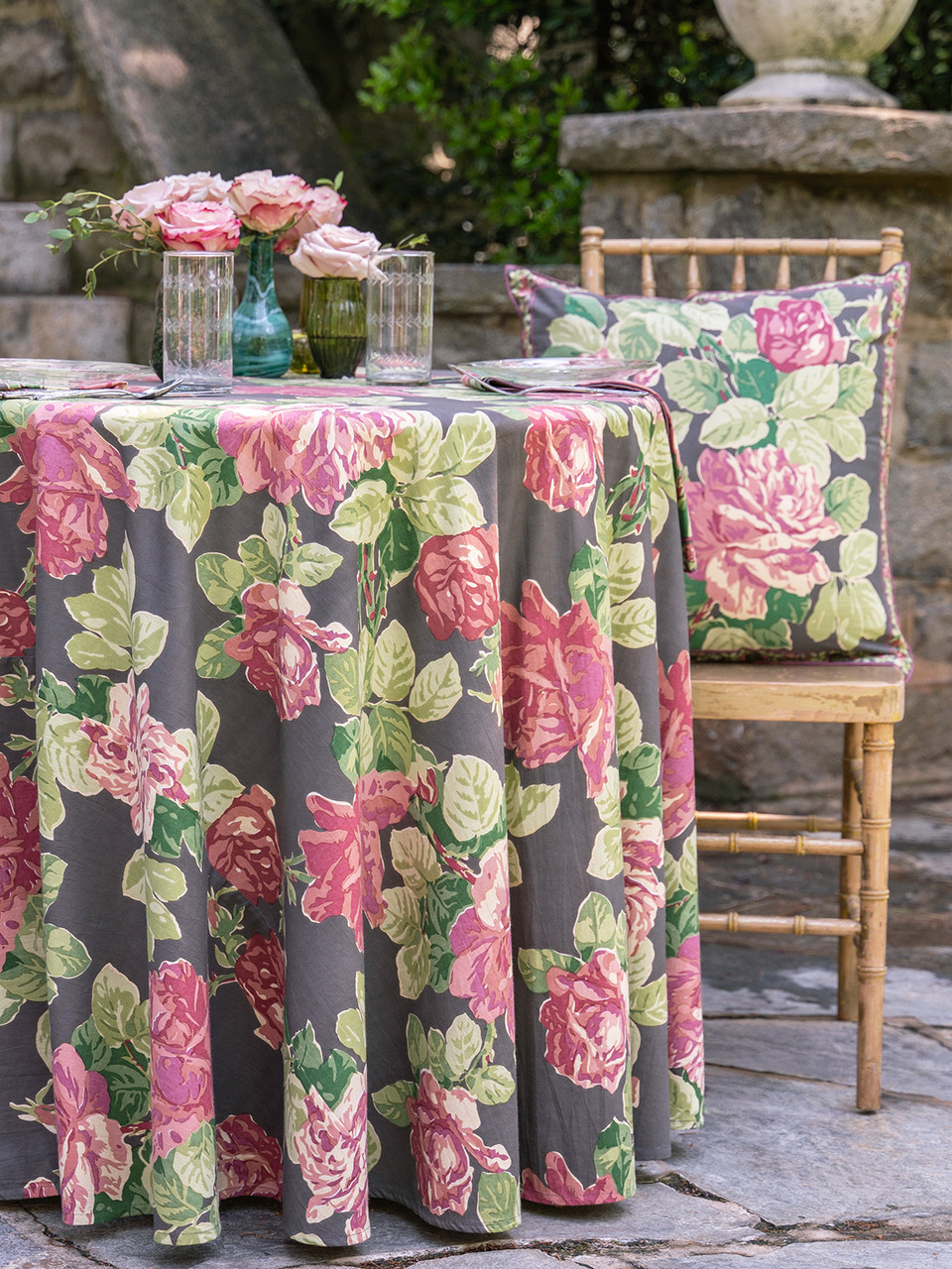 Austen Rose Round Cloth - Mocha | Shop Beautiful Designs by April Cornell