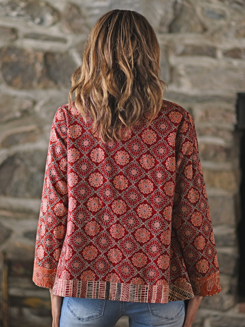 Kalamkari Reversible Cover Up - Soft Rust | Shop Beautiful Designs by ...