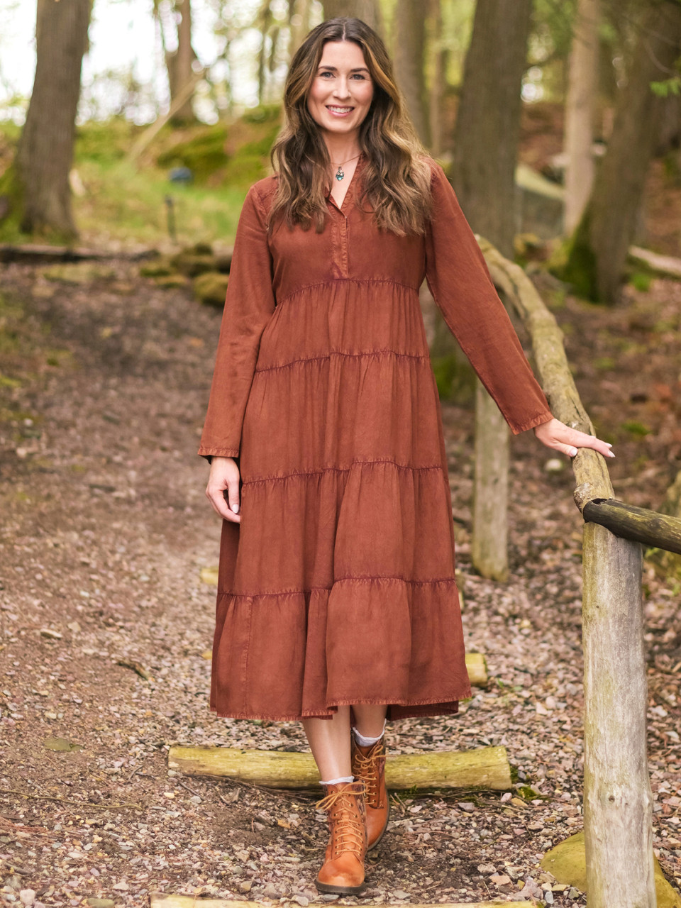 Cecilia Dress - Cinnamon | Shop Beautiful Designs by April Cornell