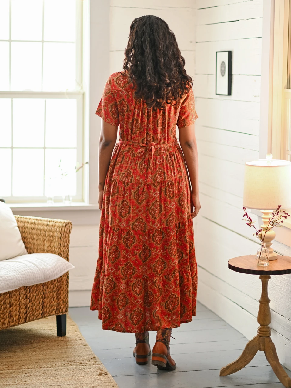 Floral Medallion Dress - Burnt Orange | Shop Beautiful Designs by April ...