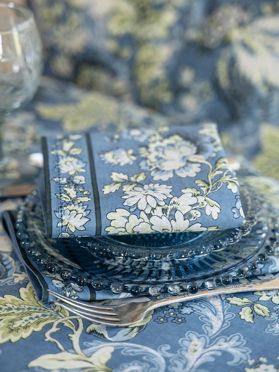 Sonnet Napkin Set of 4 - Smoke Blue | Shop Beautiful Designs by April ...