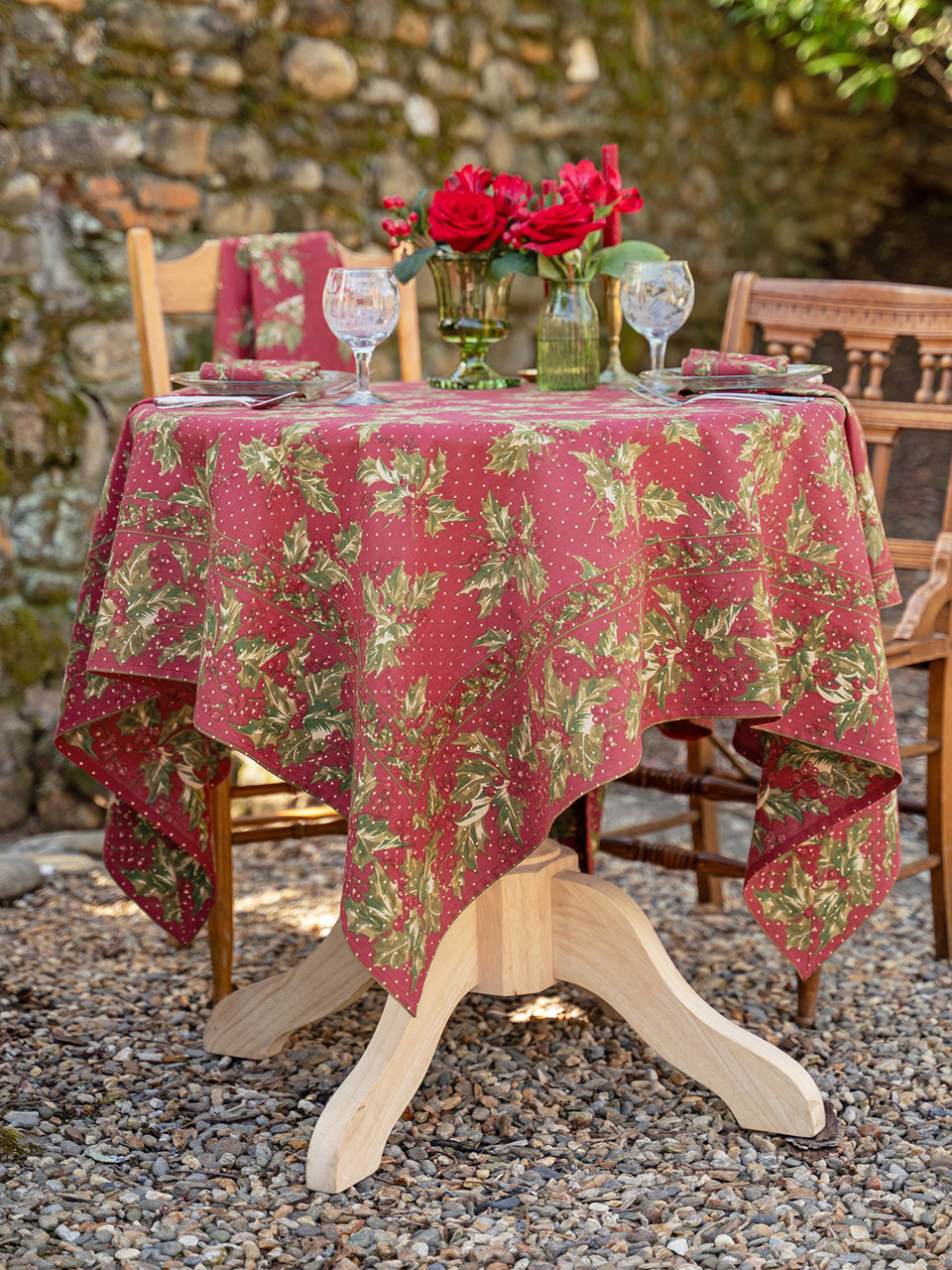 Winterberry Dot Tablecloth - Red | Shop Beautiful Designs by April Cornell