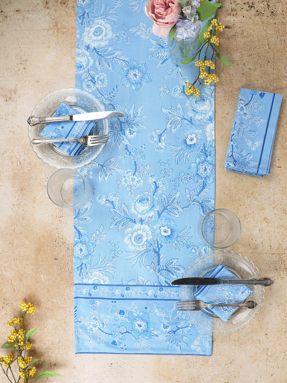 Augustine Runner - Washed Blue | Shop Beautiful Designs by April Cornell