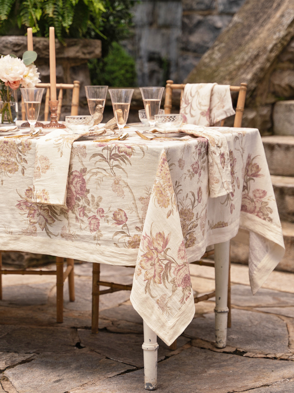 Conservatory Linen Tablecloth - Ecru | Shop Beautiful Designs by April ...
