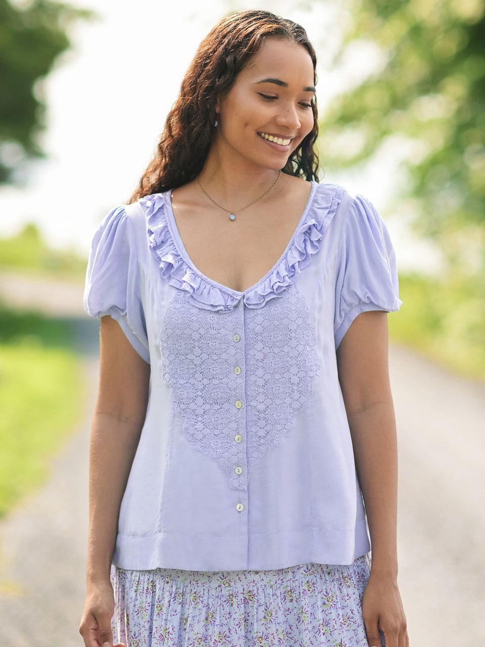 Masterpiece Blouse - Periwinkle | Shop Beautiful Designs by April Cornell