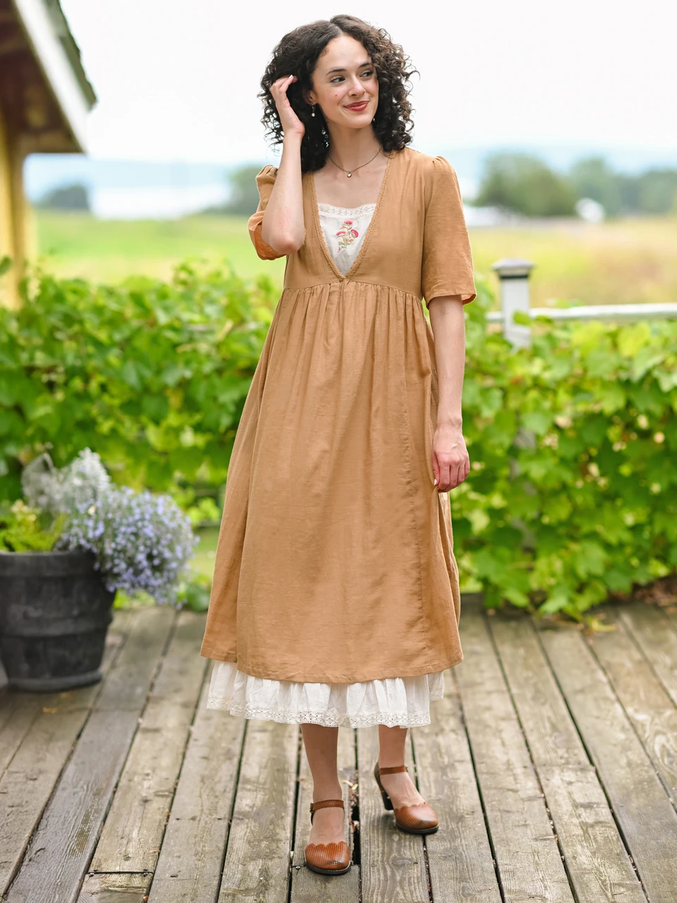 Luncheon Dress - Cafe Au Lait | Shop Beautiful Designs by April Cornell