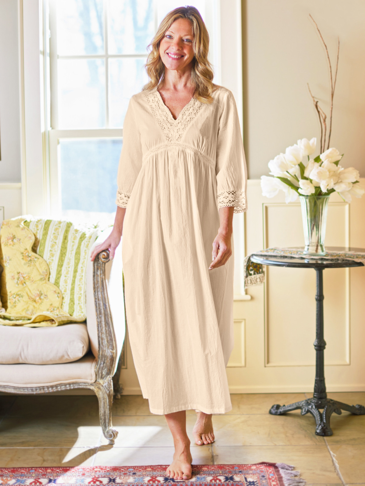 Madeline Nighty - Ecru | Shop Beautiful Designs by April Cornell