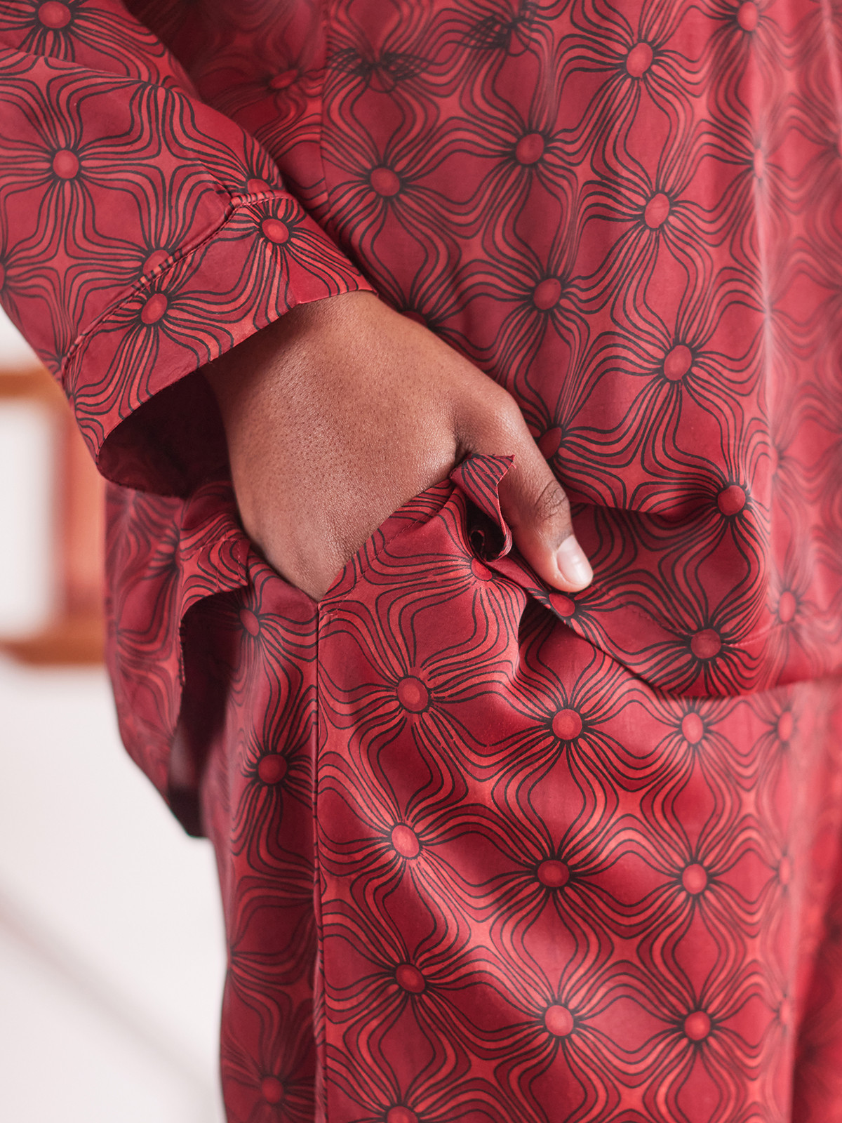 Satin Ruby Pajama Set | Shop Beautiful Designs by April Cornell - Canada