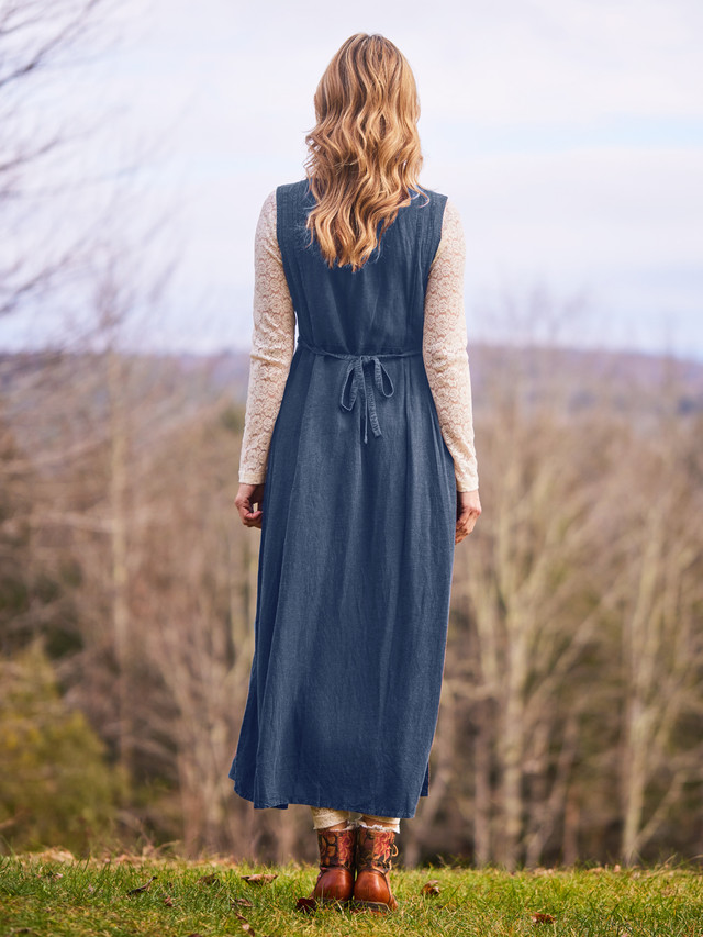 Shopkeeper Pinafore Dress - Slate | Shop Beautiful Designs by April Cornell