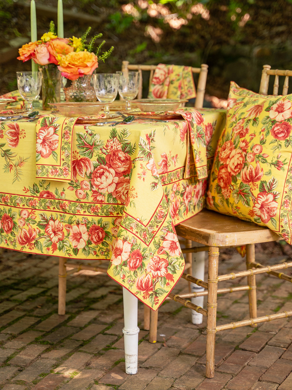Rosemary Tablecloth - Yellow | Shop Beautiful Designs by April Cornell ...