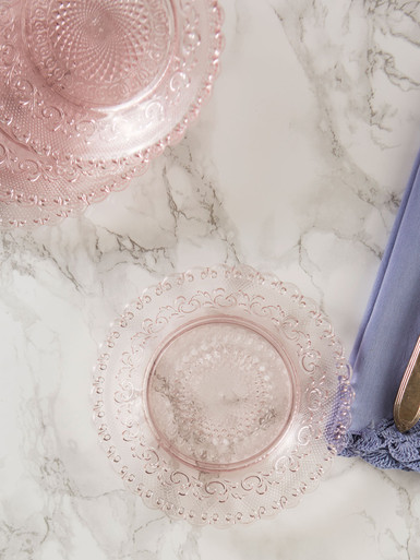 Chantilly Glass Plates Set of 4 - Pink | Shop Beautiful Designs by ...