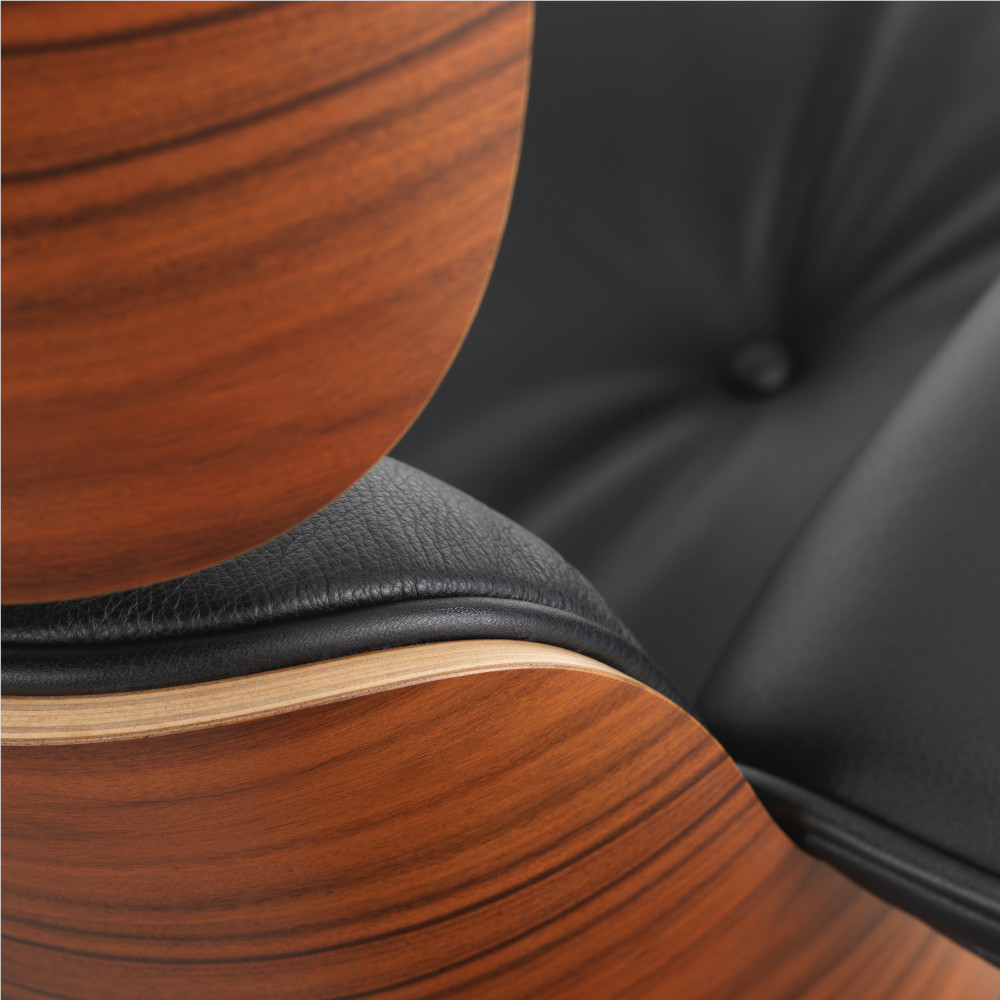 Vitra Eames Lounge Chair with Ottoman Black Leather | Fast Delivery