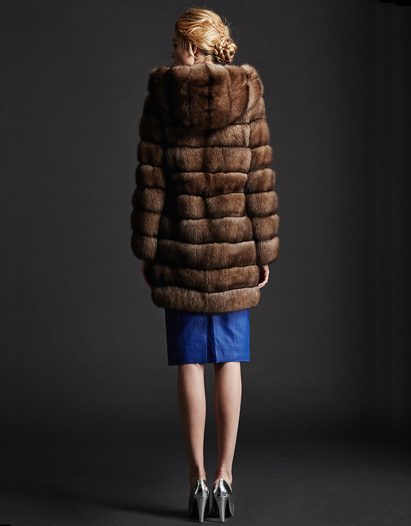 Hooded Sable Fur Coat | SKANDINAVIK FUR