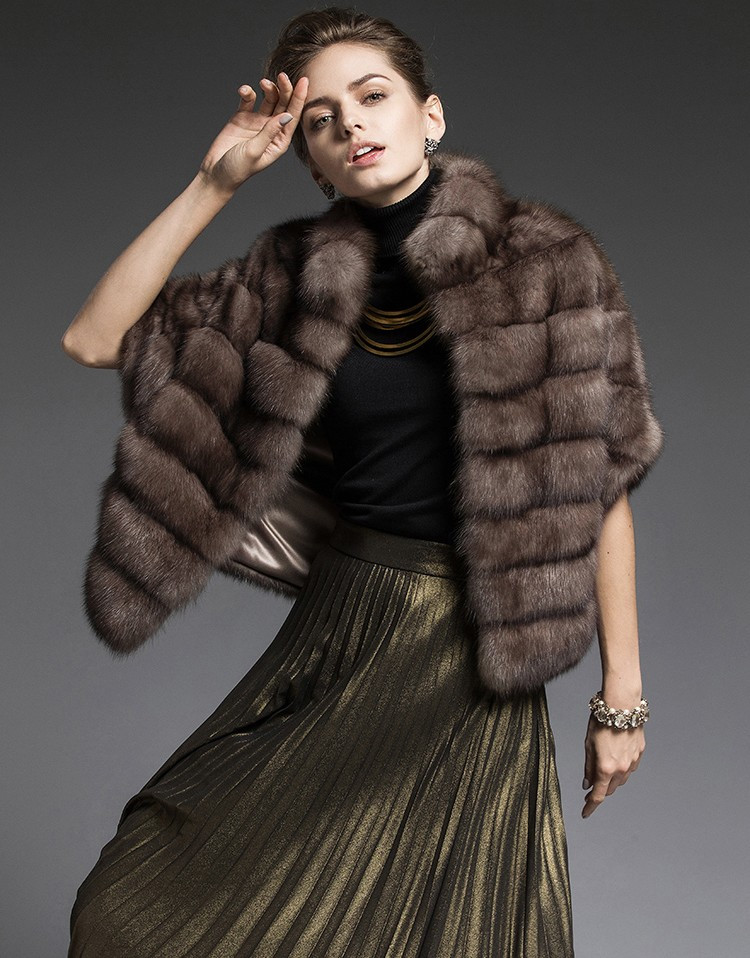 Silver Tips Sable Fur Cape | SKANDINAVIK FUR