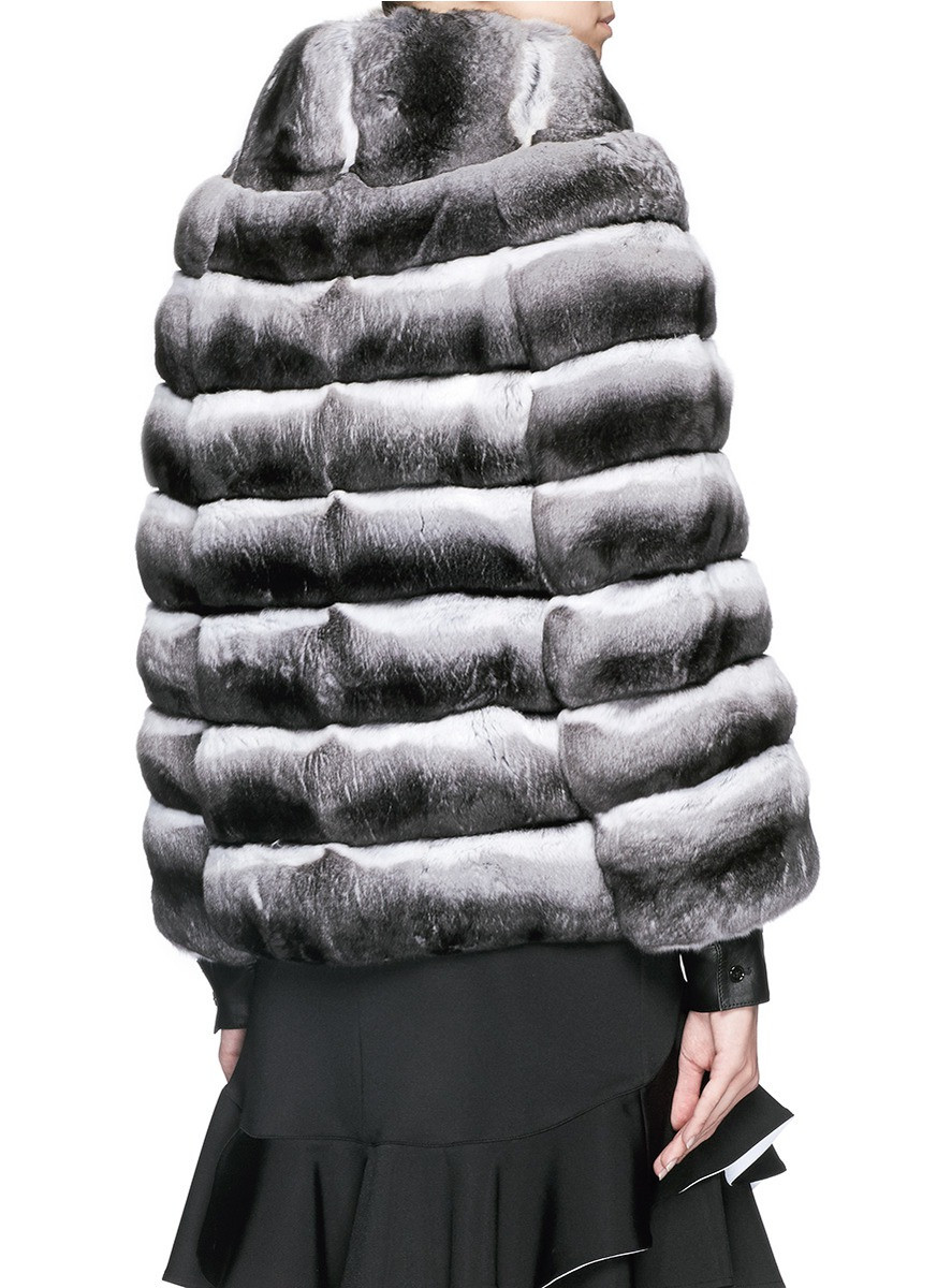 Chinchilla Fur Jacket Turtle Neck Collar | SKANDINAVIK FUR