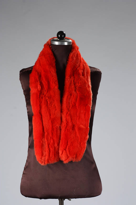 Red Rex Rabbit Fur Scarf | SKANDINAVIK FUR
