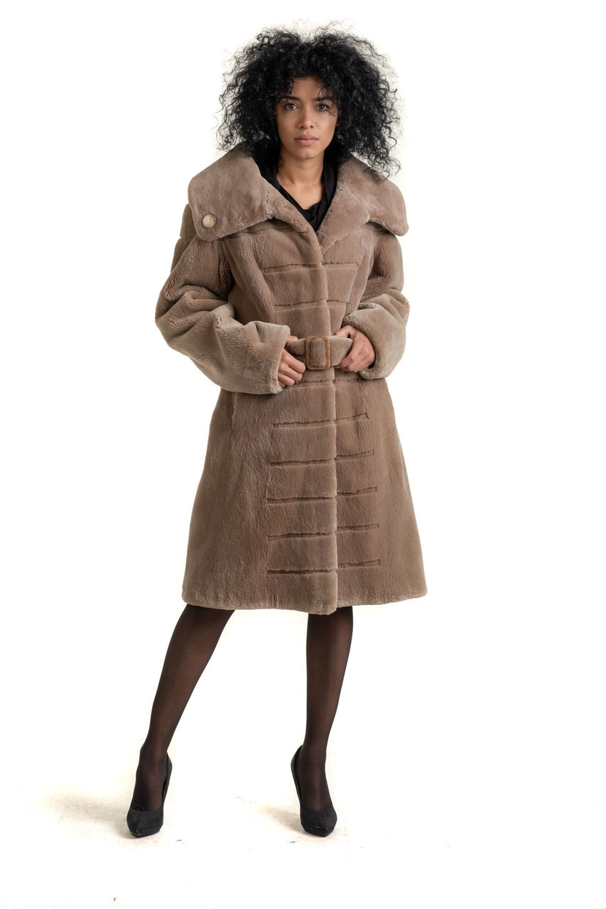 Striped Beaver Fur Coat | SKANDINAVIK FUR