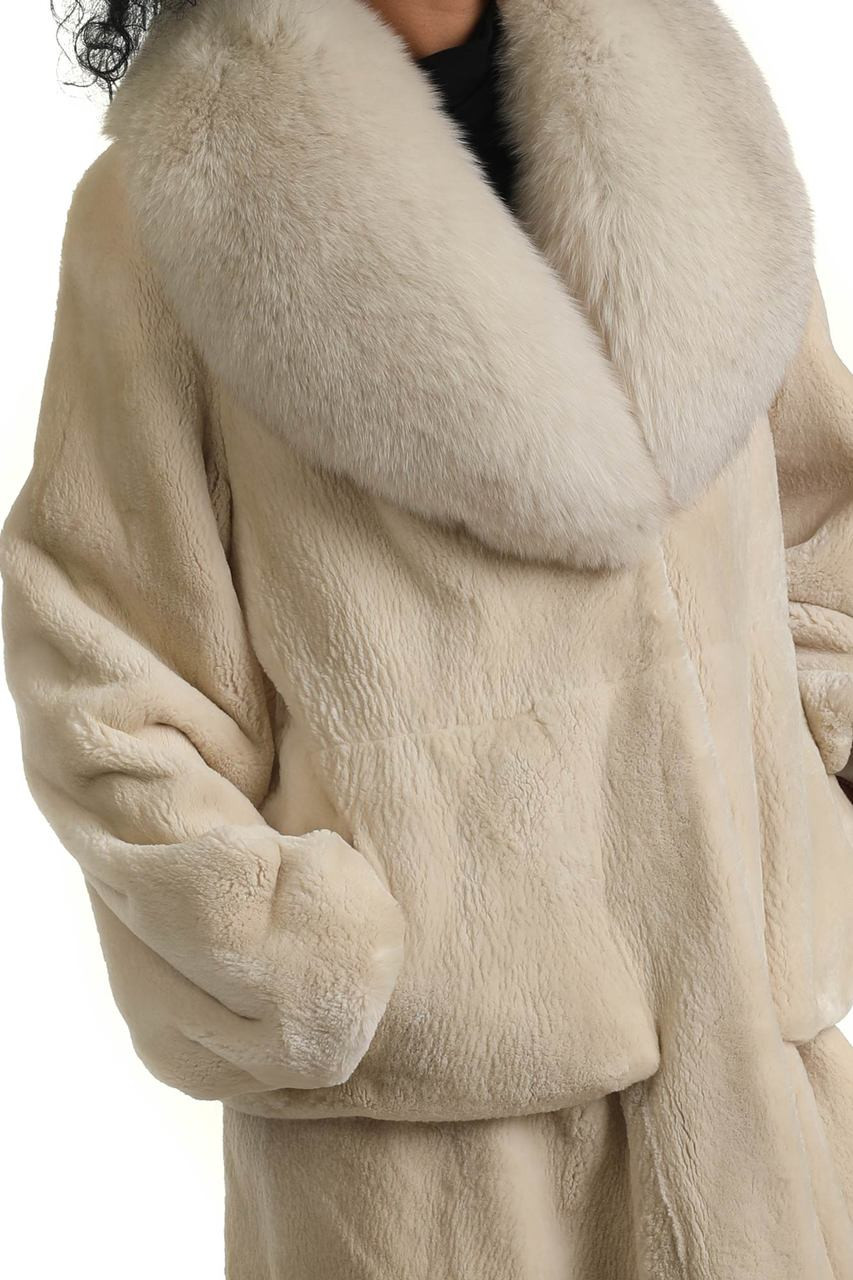 Pearl Sheared Beaver Fur Stroller with Fox Shawl Collar Victoria ...