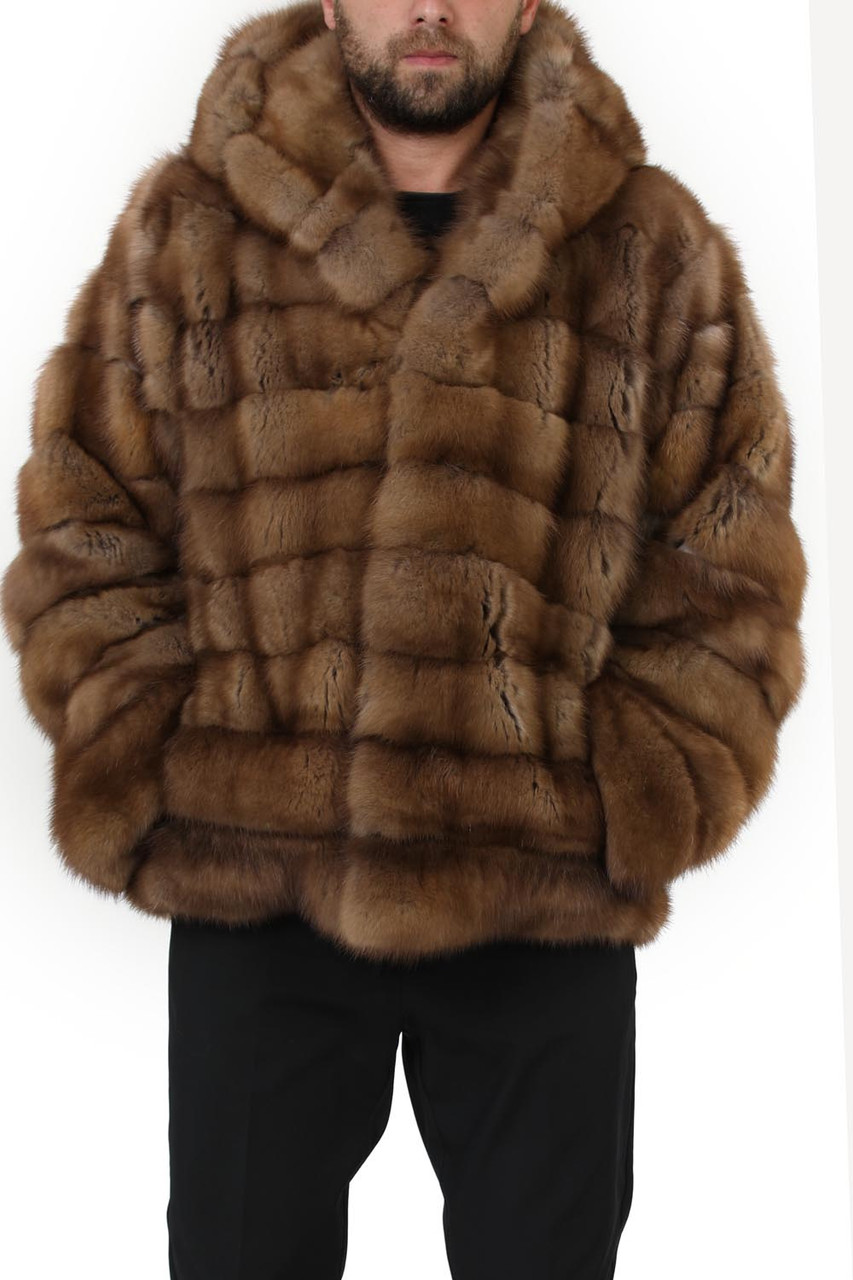 Men's Hooded Sable Fur Coat | SKANDINAVIK FUR