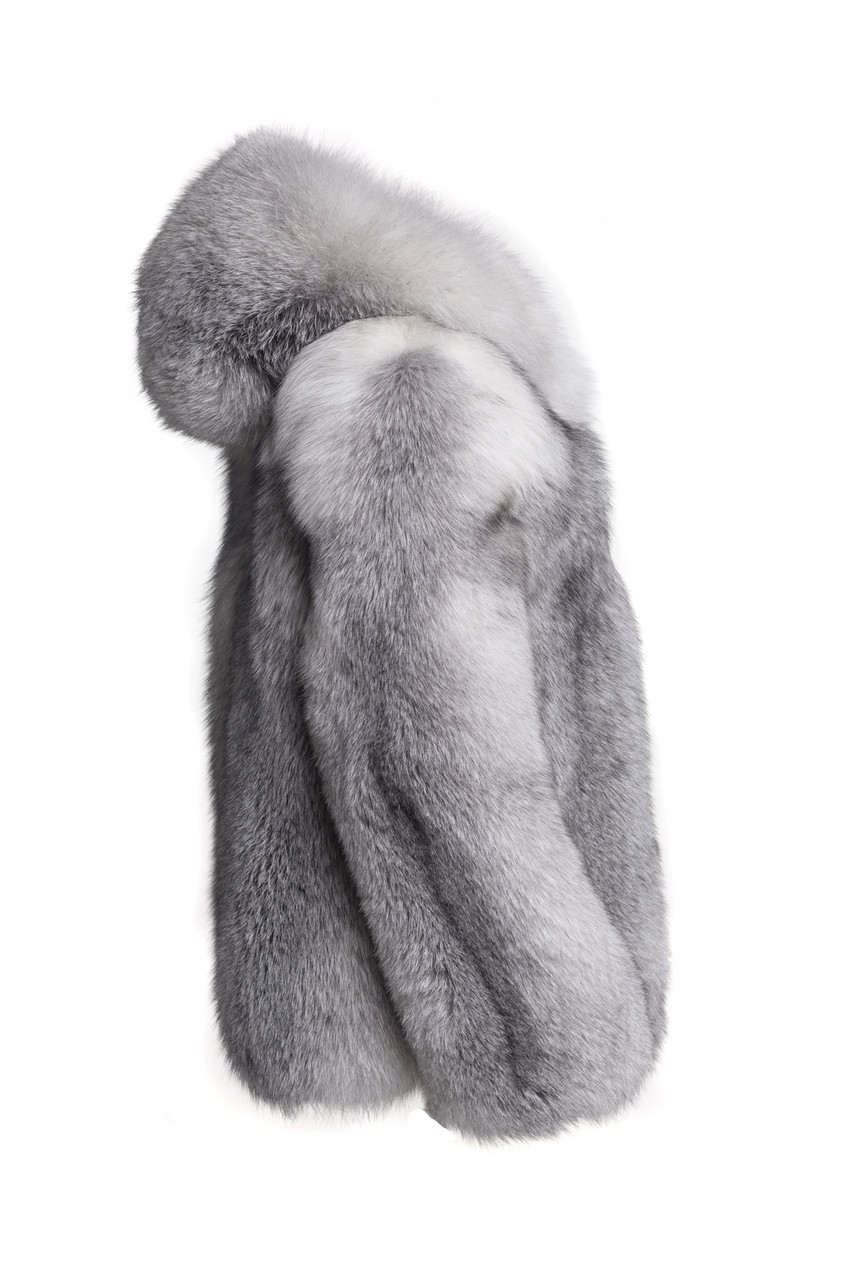 Shadow FoxHooded Mens Fox Fur Coat | SKANDINAVIK FUR