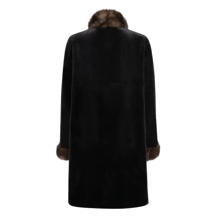 Black Cross Mink Fur Coat| SKANDINAVIK FUR