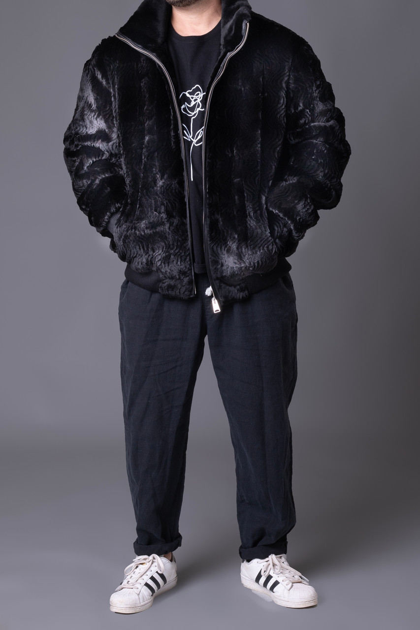 Men's Sculpted Mink Fur Bomber Jacket | SKANDINAVIK FUR