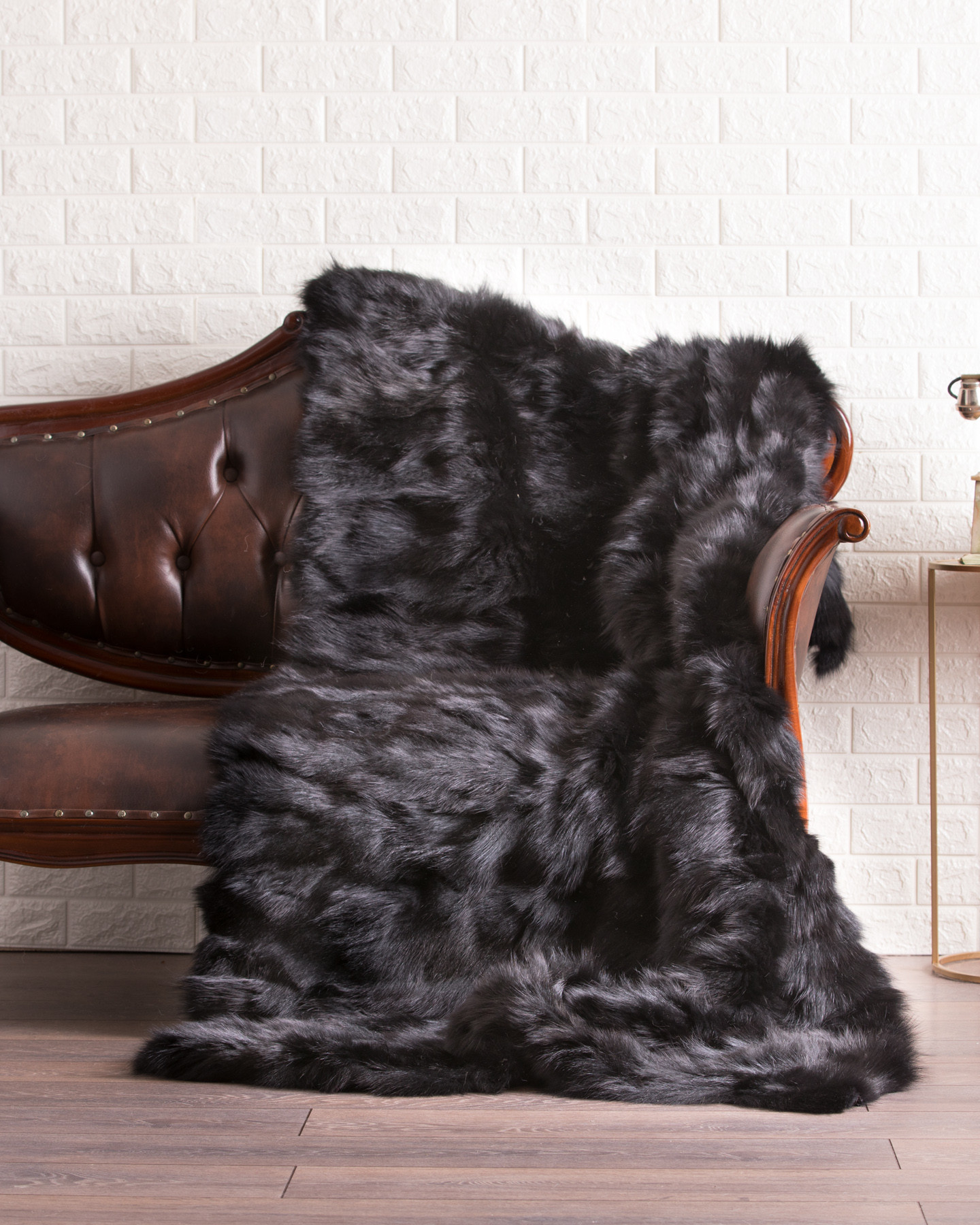 Black & White Fox Fur Throw | SKANDINAVIK FUR