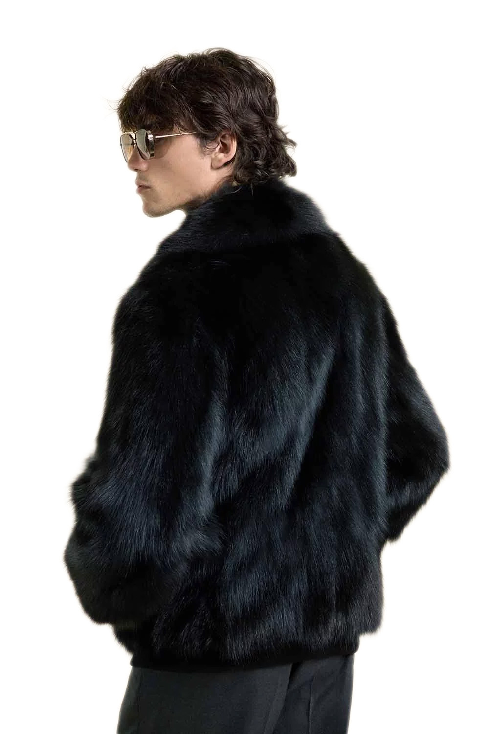 Mens Black Fox Fur Jacket| SKANDINAVIK FUR