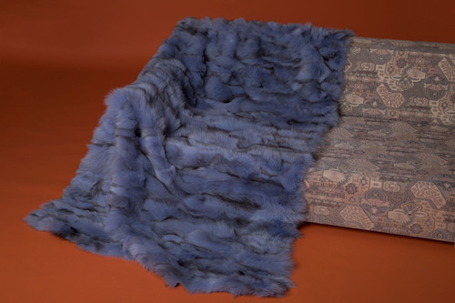 Sky Blue Fox Fur Blanket Throw | SKANDINAVIK FUR