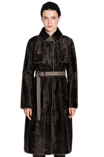 Brown Long SWAKARA Fur Jacket | SKANDINAVIK FUR