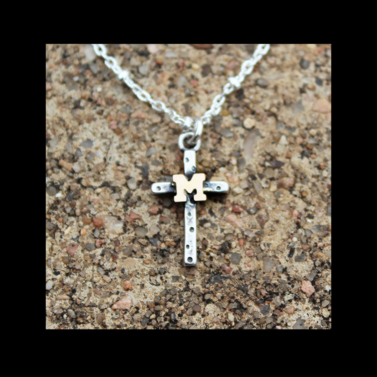 Cross Initial Necklace 3