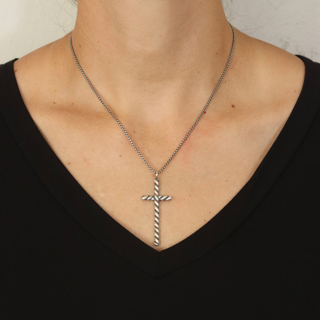 Rope Cross Necklace