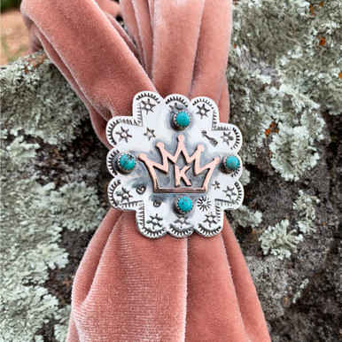 Ranch Brand Scarf Slide with Turquoise Accents