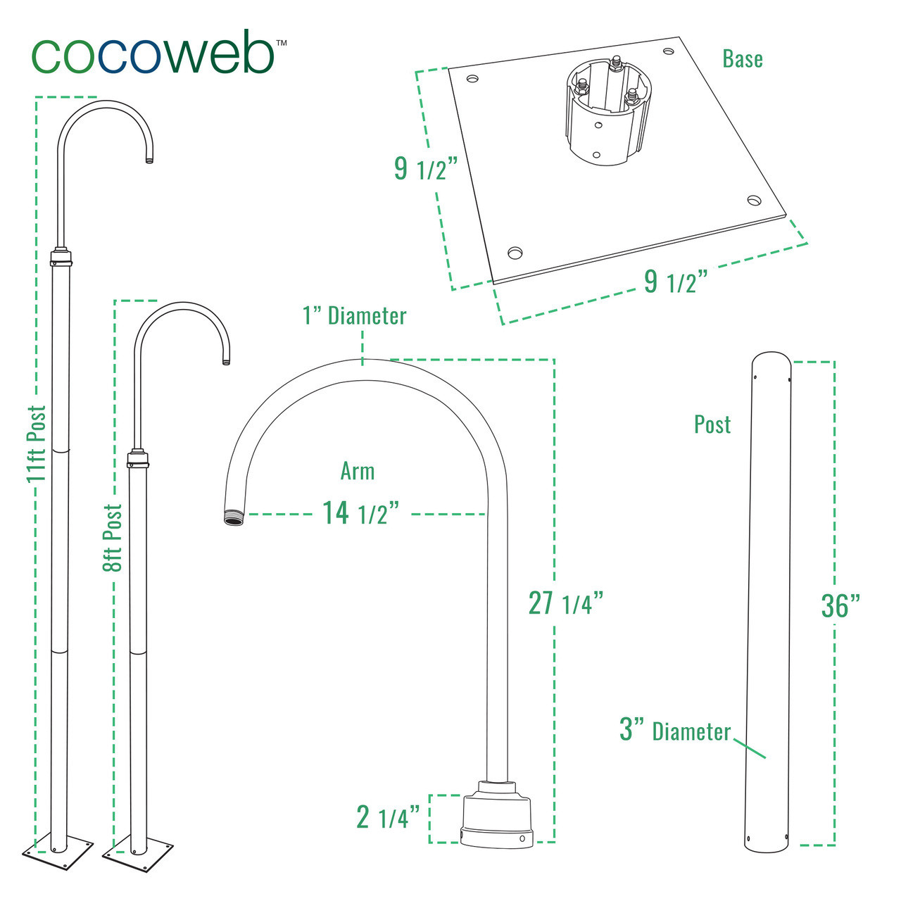 Customizable Iris Post Lamp - Cocoweb - Quality LED Lighting Specialists