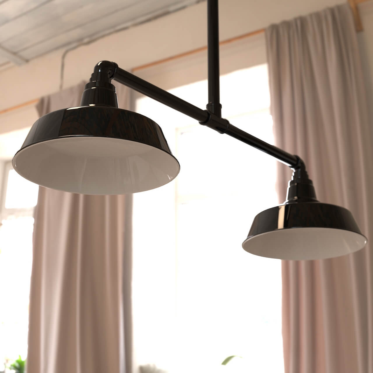12" Double Ceiling Farmhouse Pendant Light in Black - Cocoweb - Quality ...