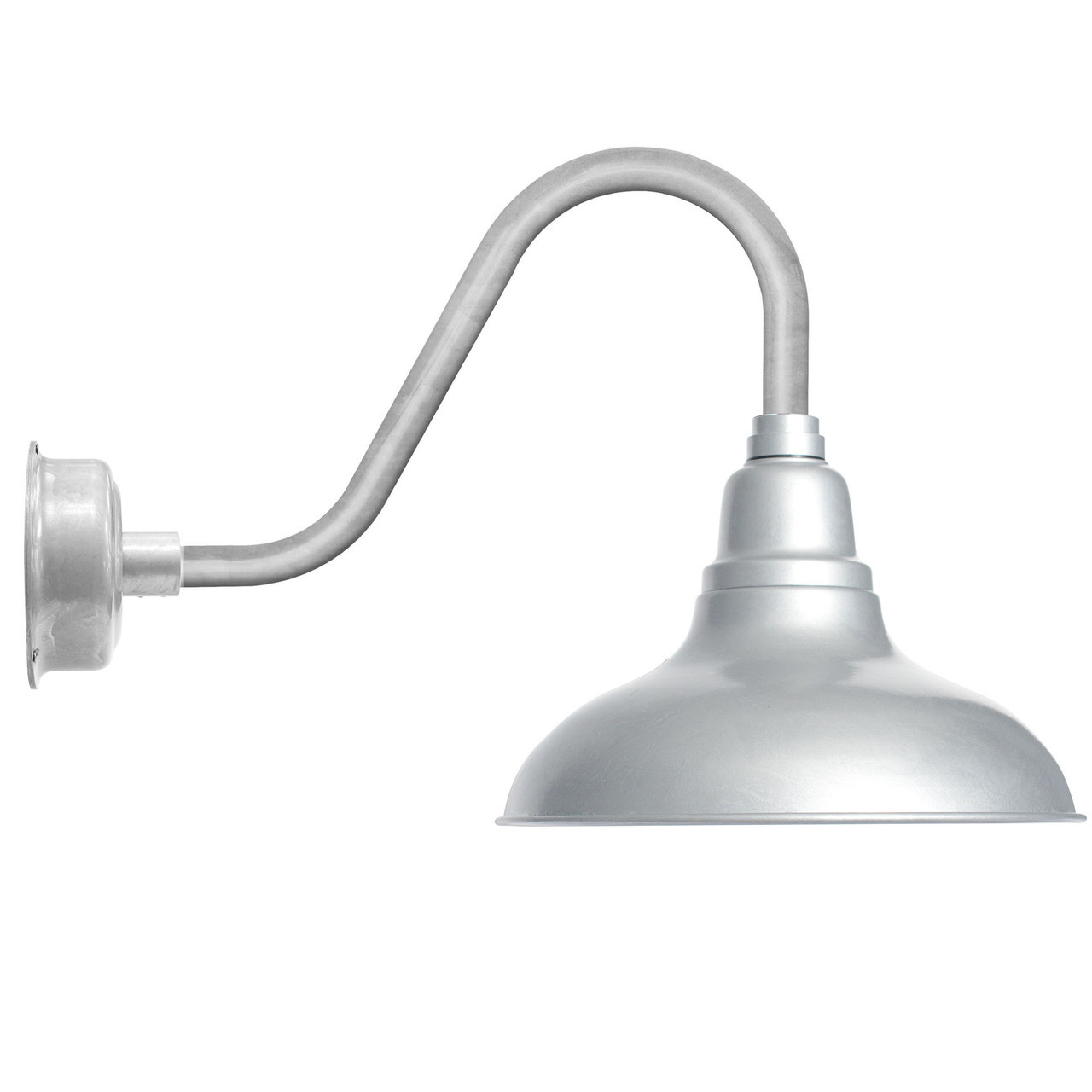 12" Dahlia LED Barn Light with Rustic Arm in Galvanized Silver ...
