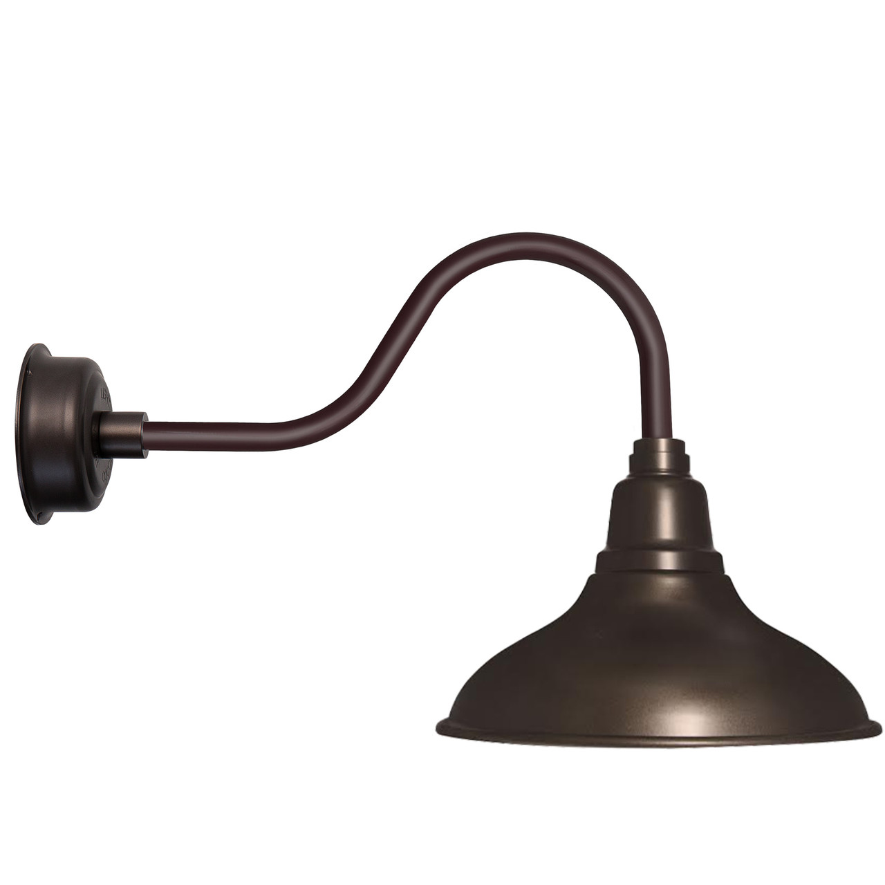 12" Dahlia LED Barn Light with Contemporary Arm in Mahogany Bronze ...