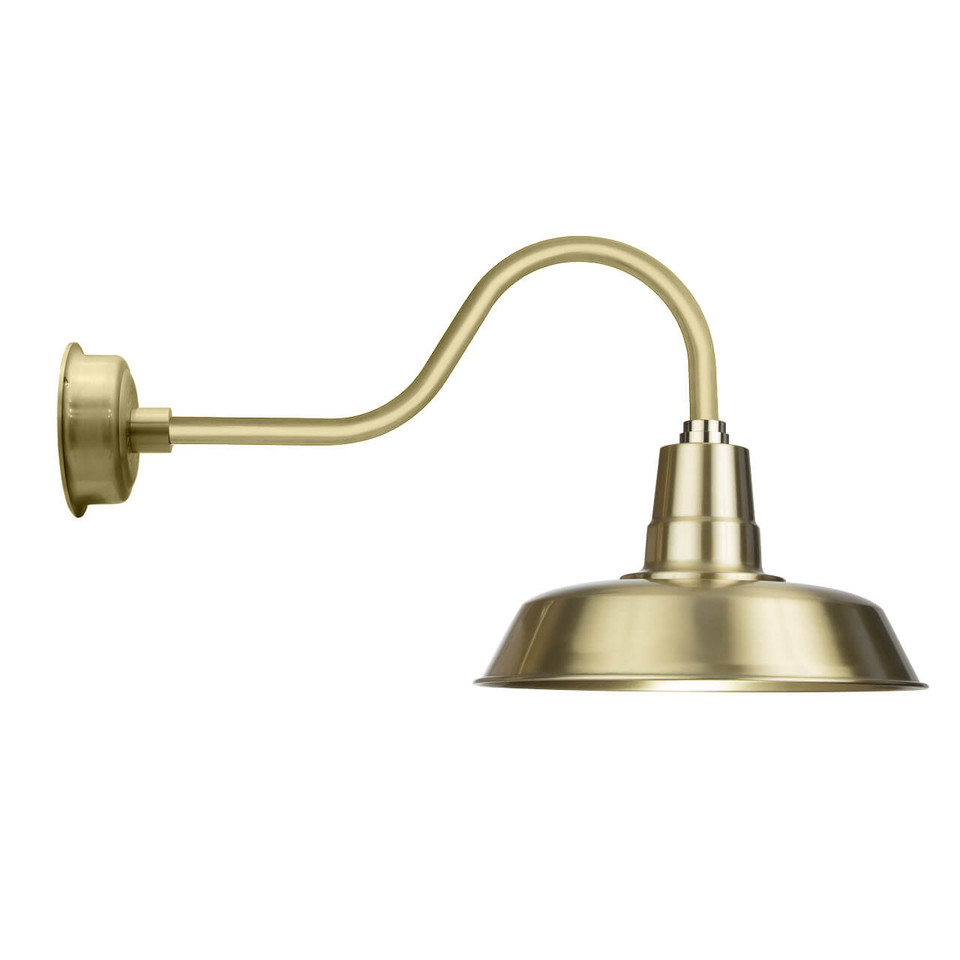 Solid Copper 16" Vintage LED with Contemporary Gooseneck Arm Barn Light ...