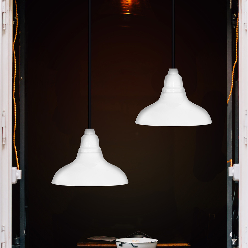 8" Dahlia LED Pendant Barn Light in White - Cocoweb - Quality LED ...