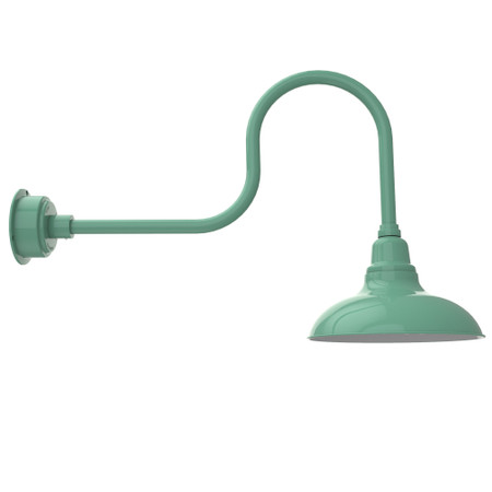 12" Dahlia LED Barn Light with Industrial Arm in Jade - Cocoweb ...